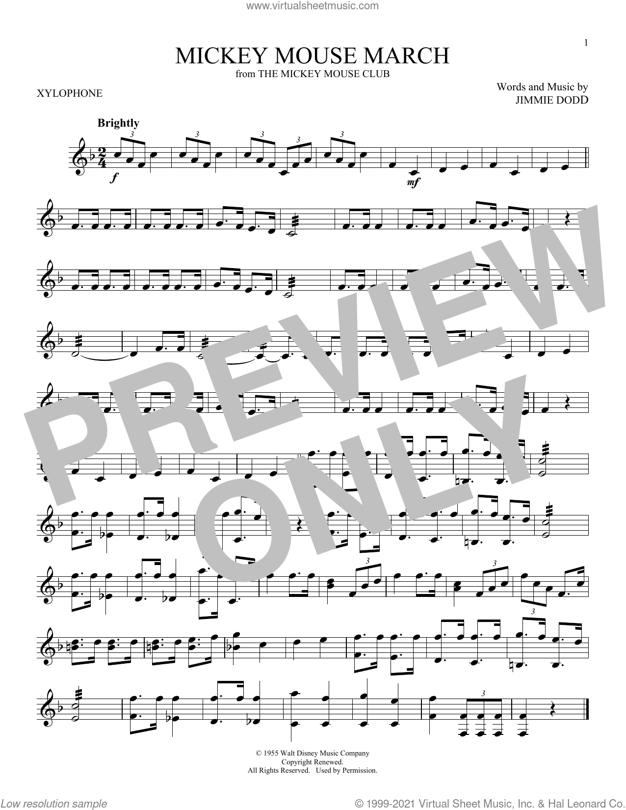 Mickey Mouse March (from The Mickey Mouse Club) sheet music for ...