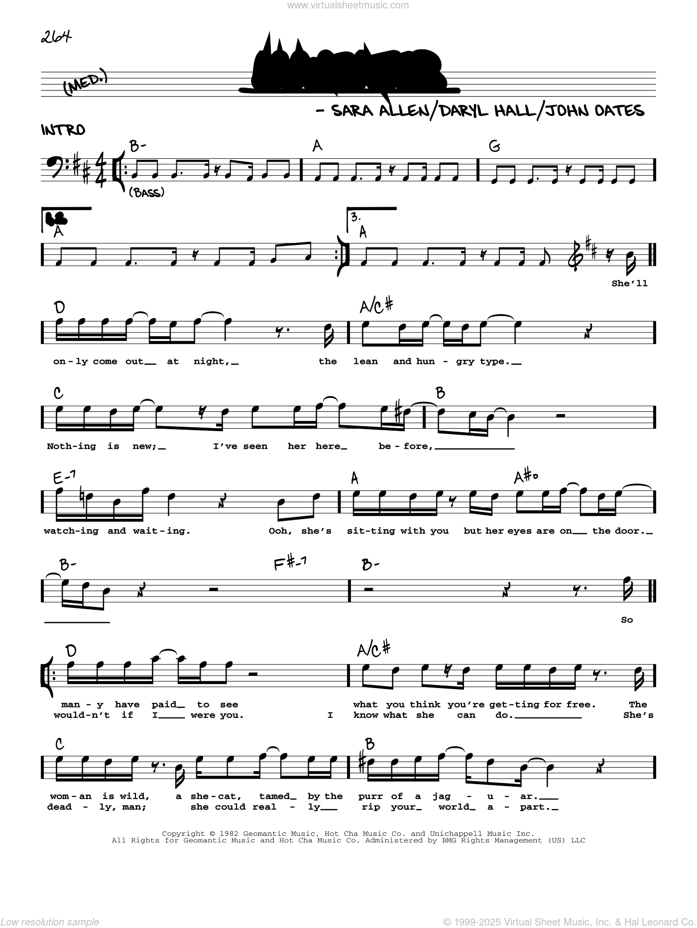Maneater sheet music (real book with lyrics) (PDF)