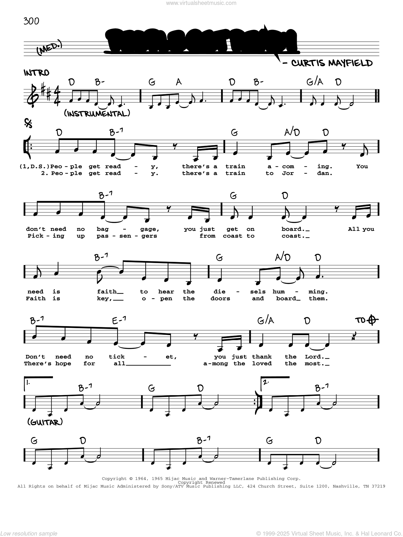 People Get Ready sheet music (real book with lyrics) (PDF)