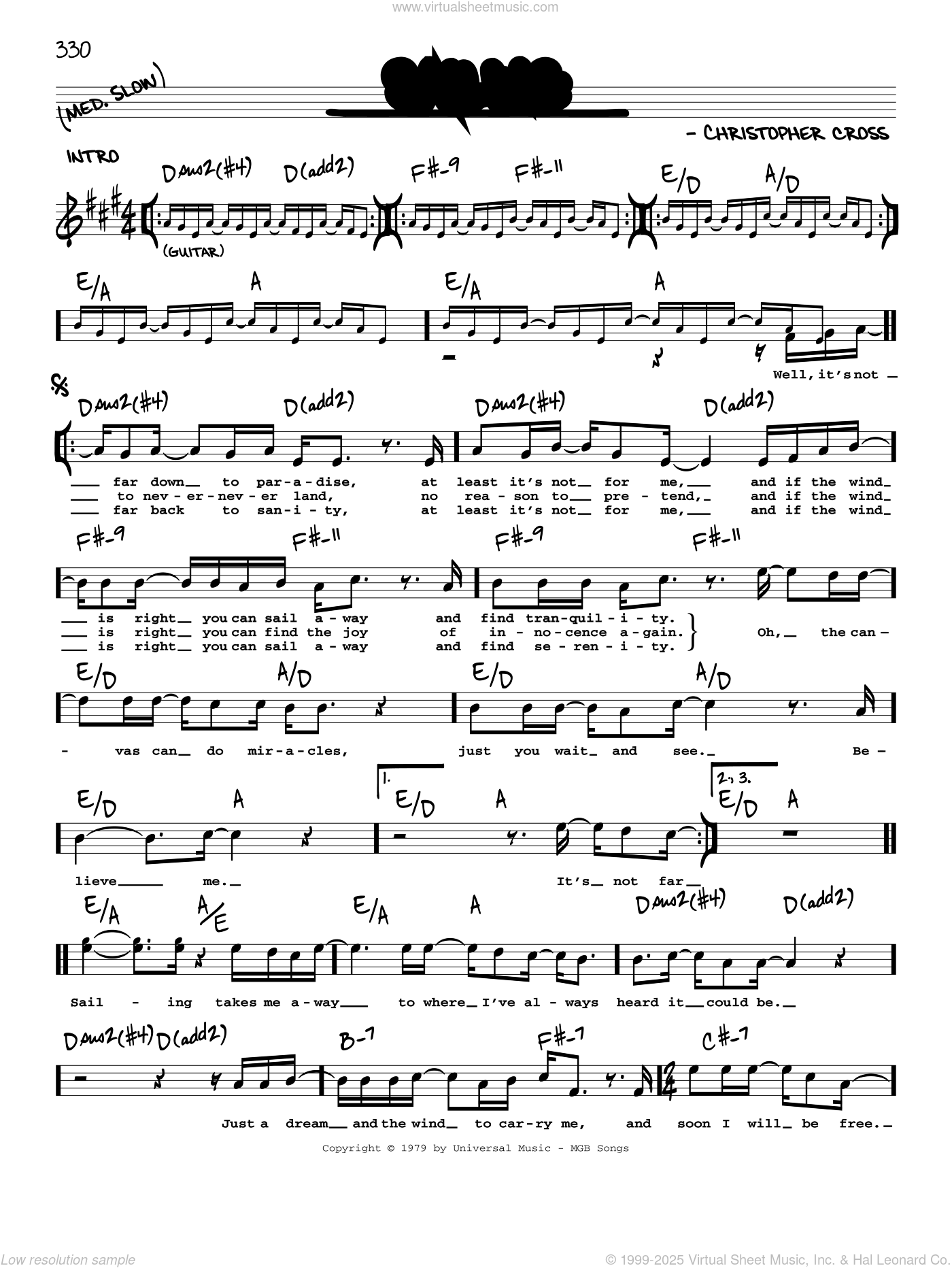 Sailing sheet music (real book with lyrics) (PDF)