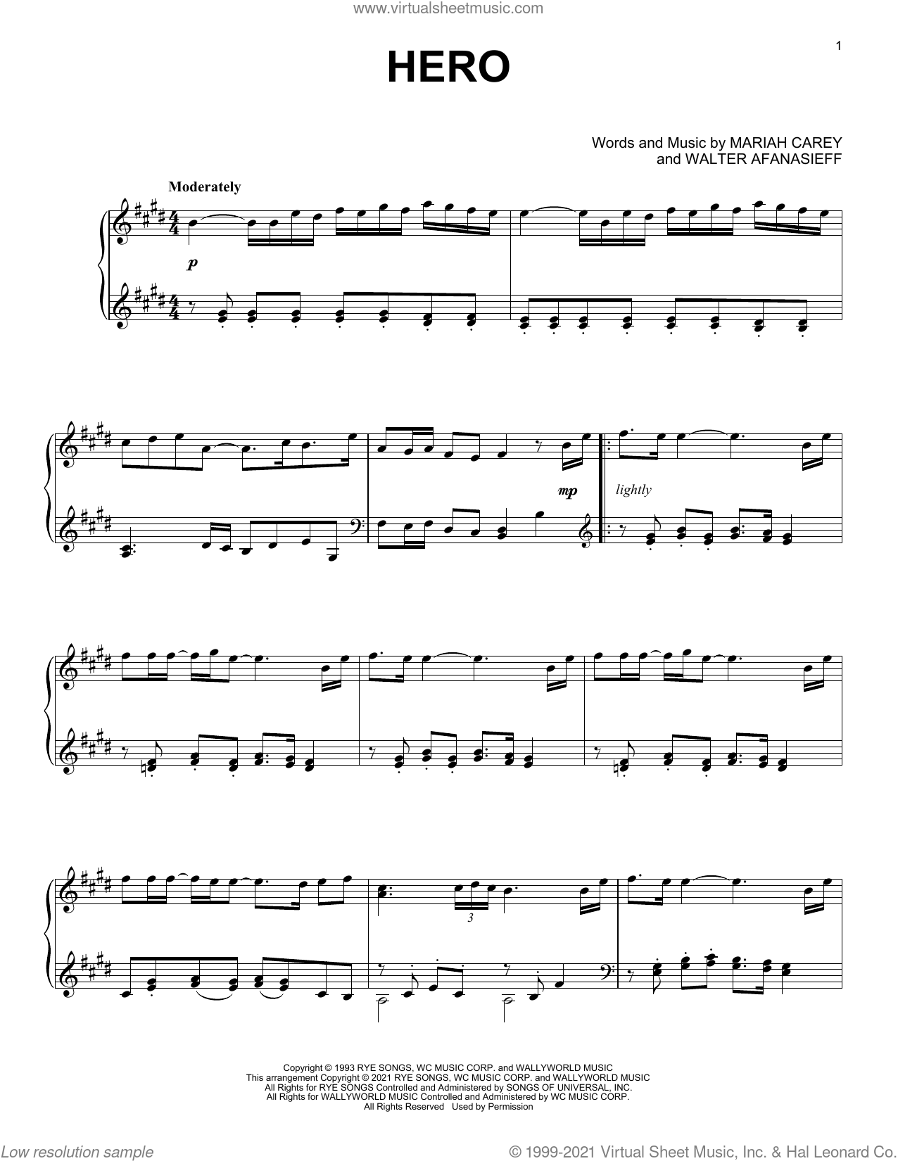 Hero [Classical version] sheet music for piano solo (PDF)