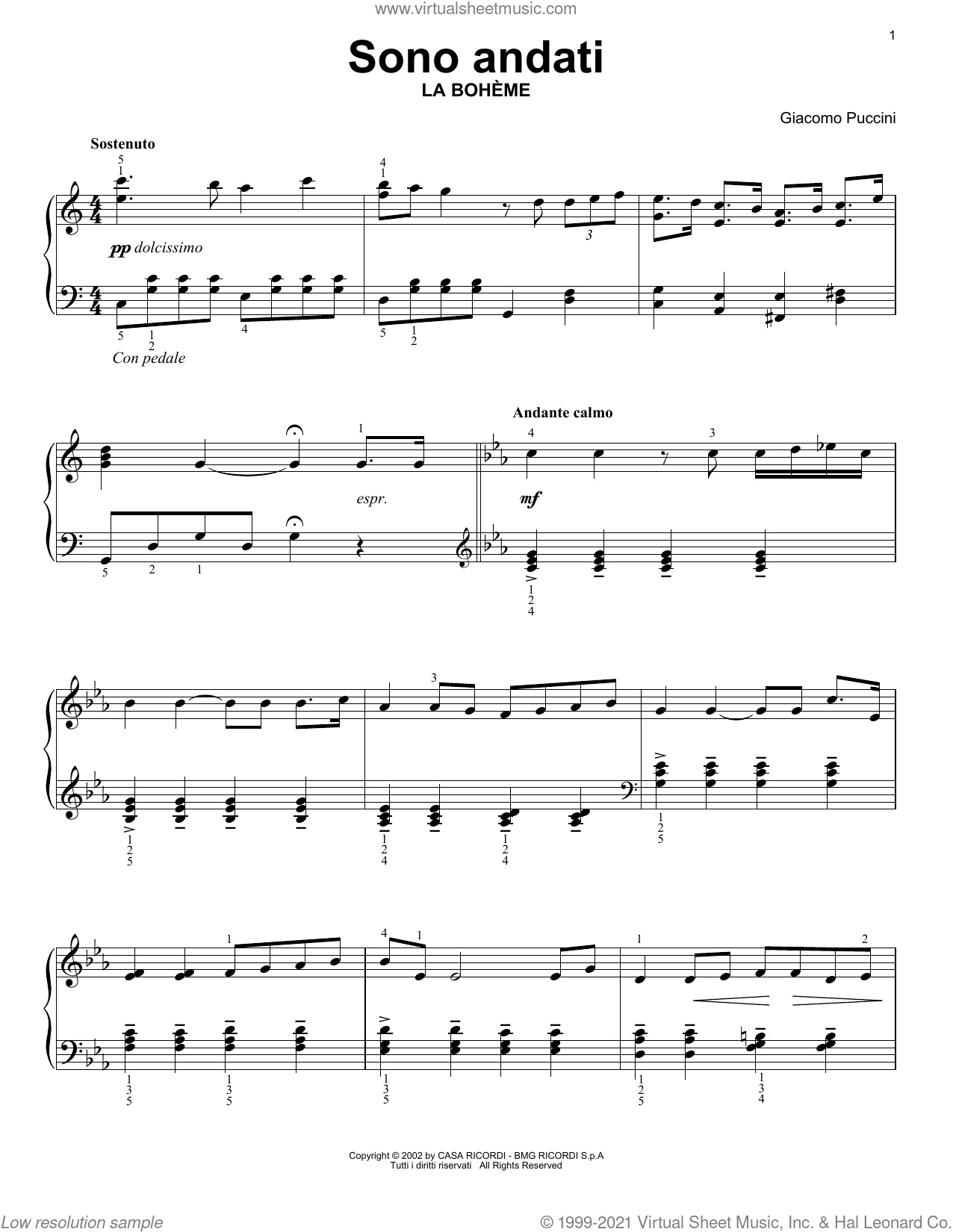 Sono andati sheet music (E-Z Play) (PDF)