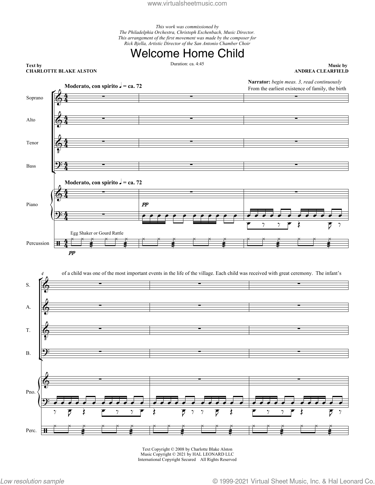 Welcome Home Child sheet music (complete collection) for orchestra/band