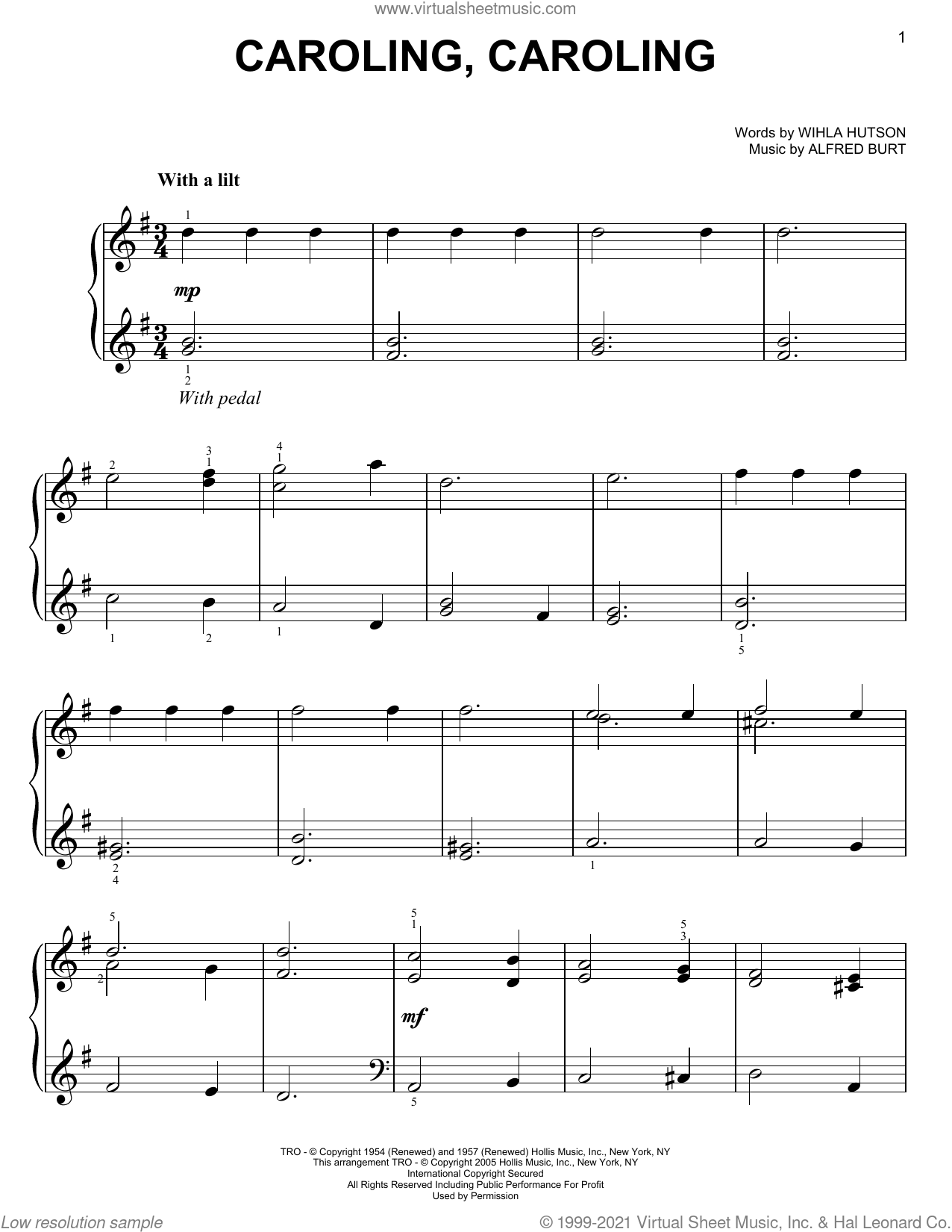 Caroling, Caroling sheet music (E-Z Play) (PDF)