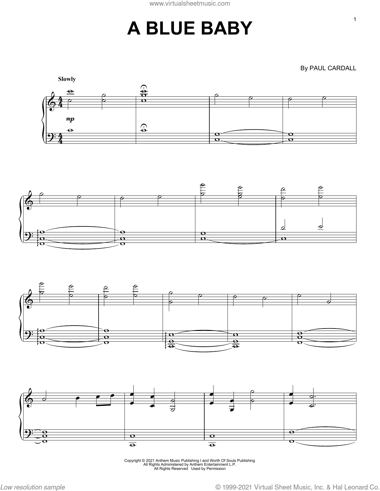A Blue Baby sheet music for piano solo (PDF-interactive)
