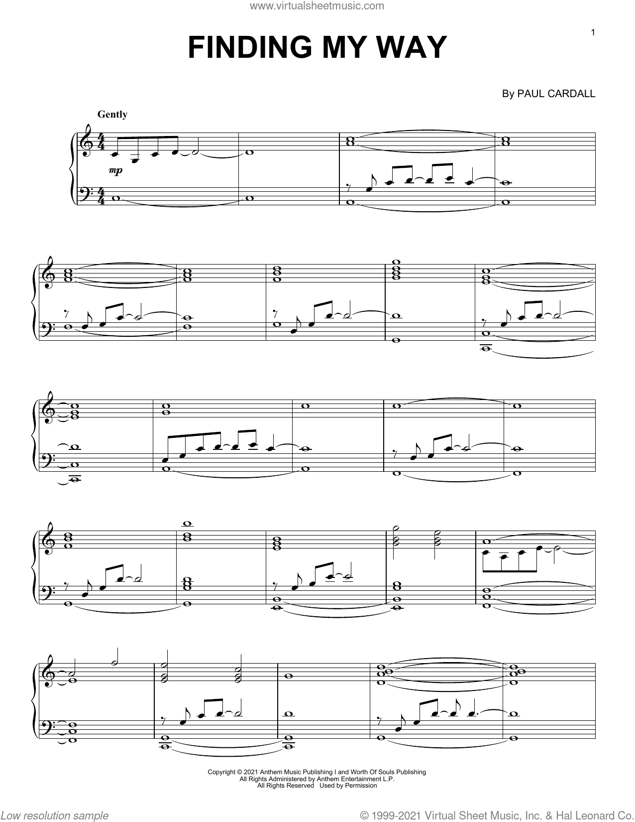 Finding My Way sheet music for piano solo (PDF-interactive)