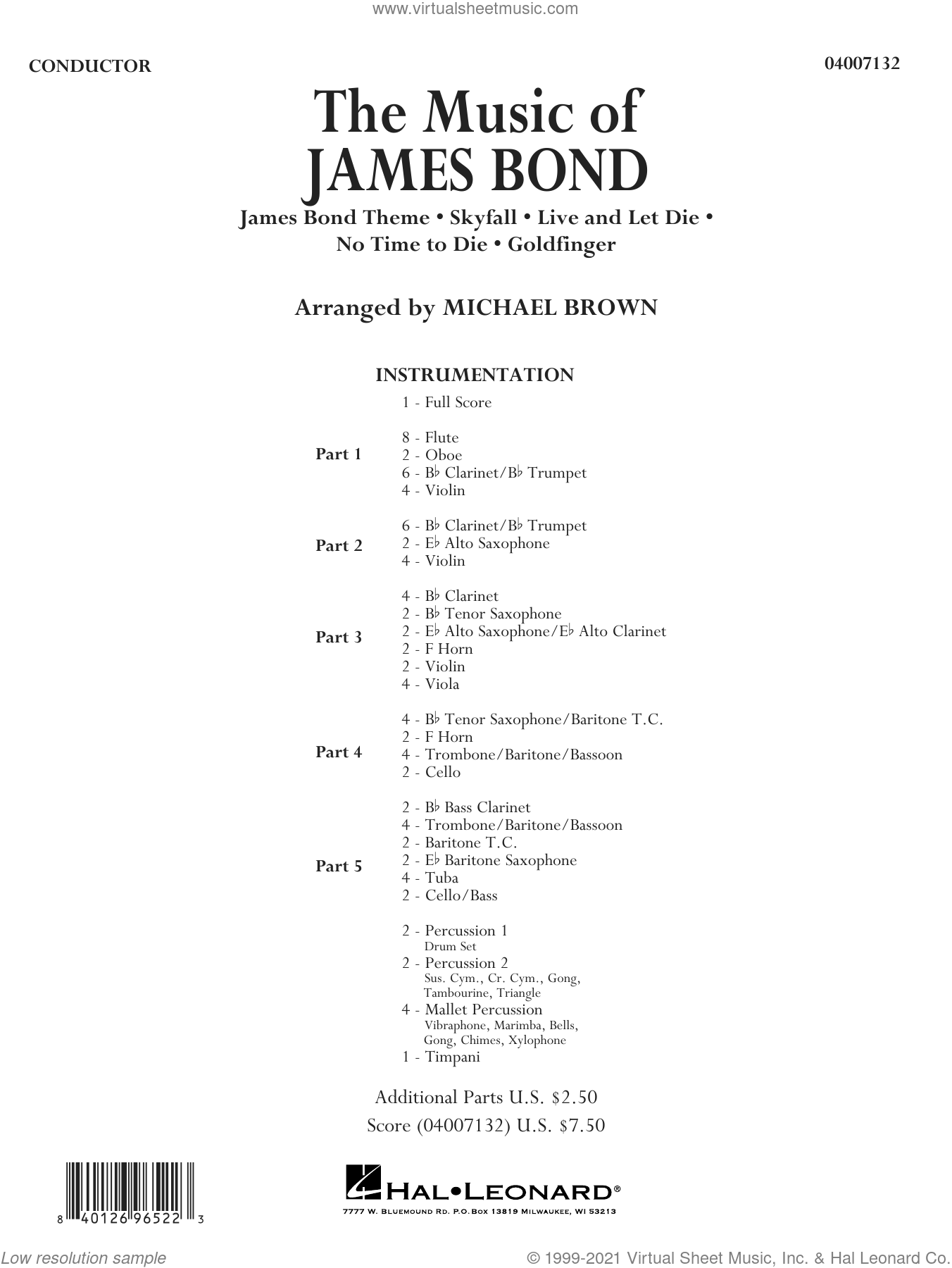 The Music of James Bond sheet music (complete collection) for concert band