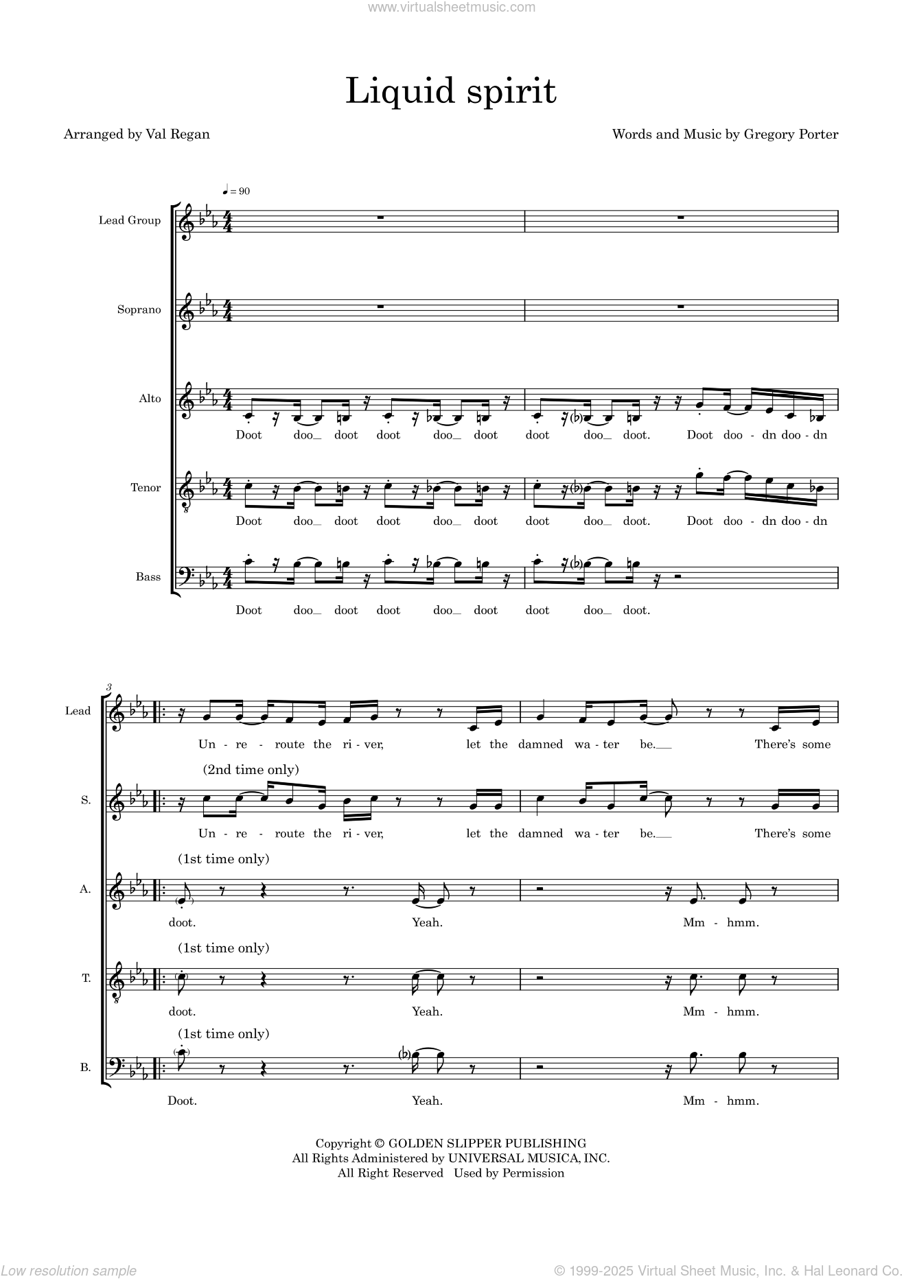 Liquid Spirit (arr. Val Regan) sheet music for choir (SATB: soprano ...