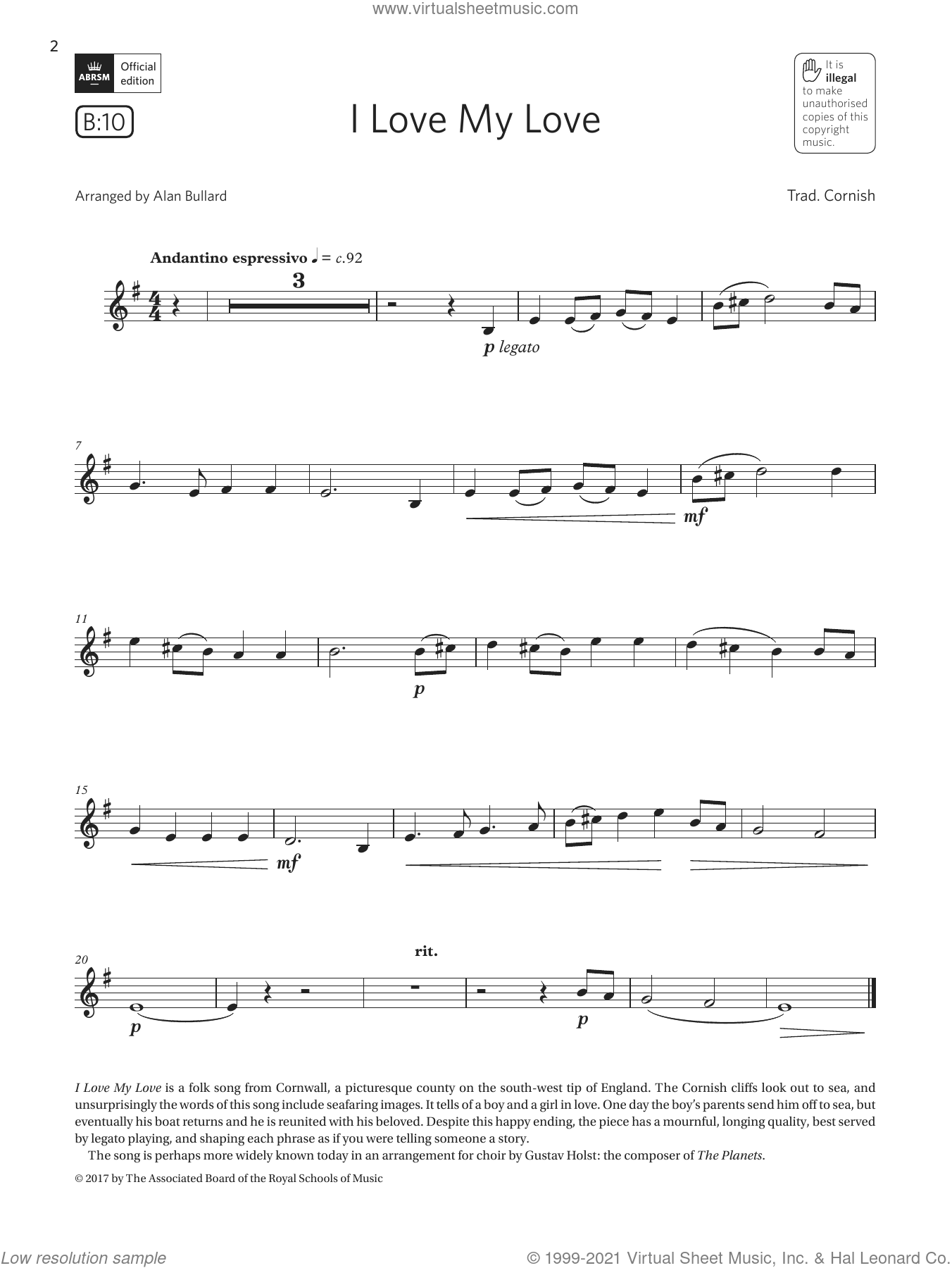 I Love My Love (Grade 2 List B10 from the ABRSM Clarinet syllabus from ...