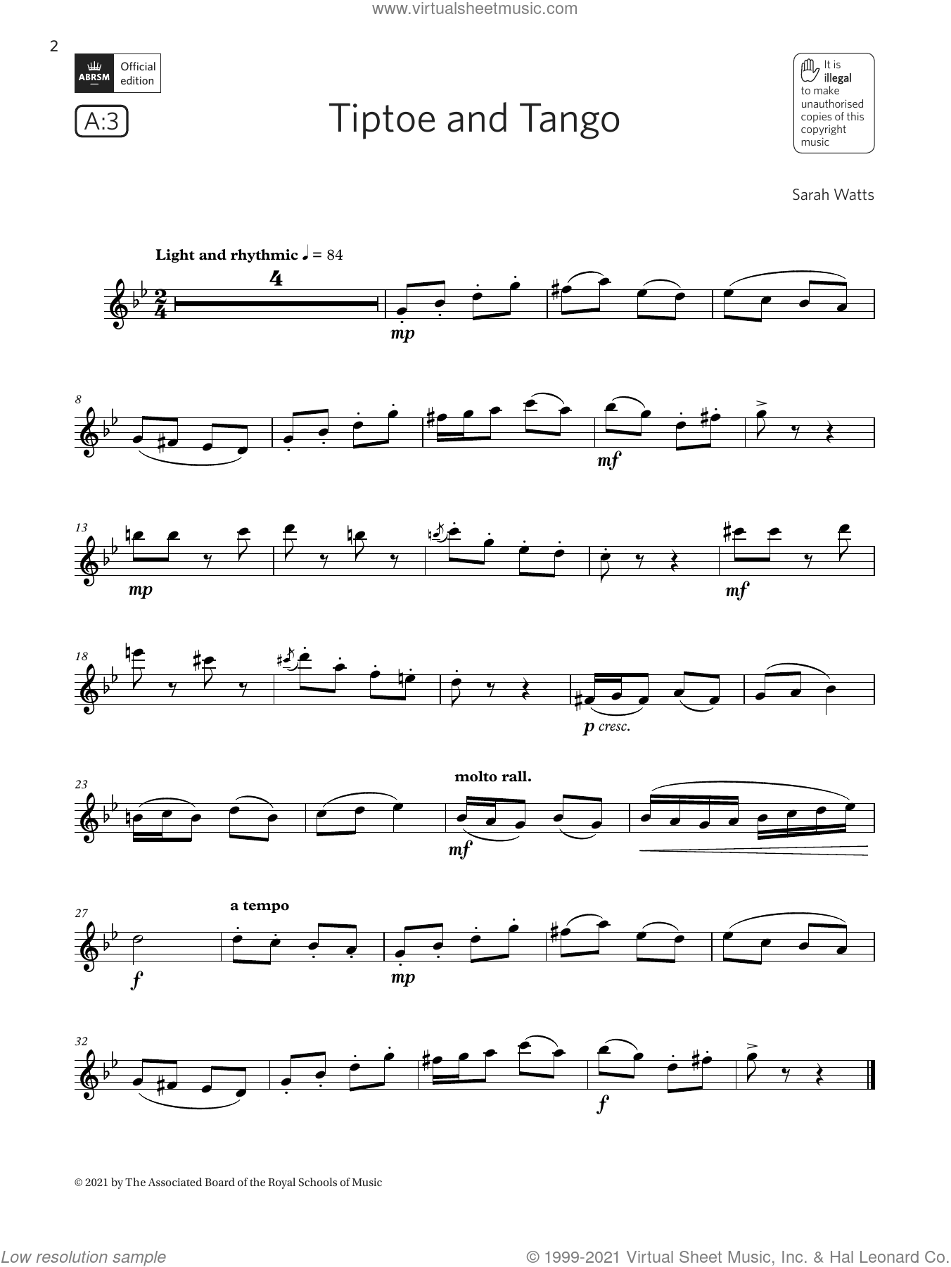 Tiptoe and Tango (Grade 3 List A3 from the ABRSM Flute syllabus from ...