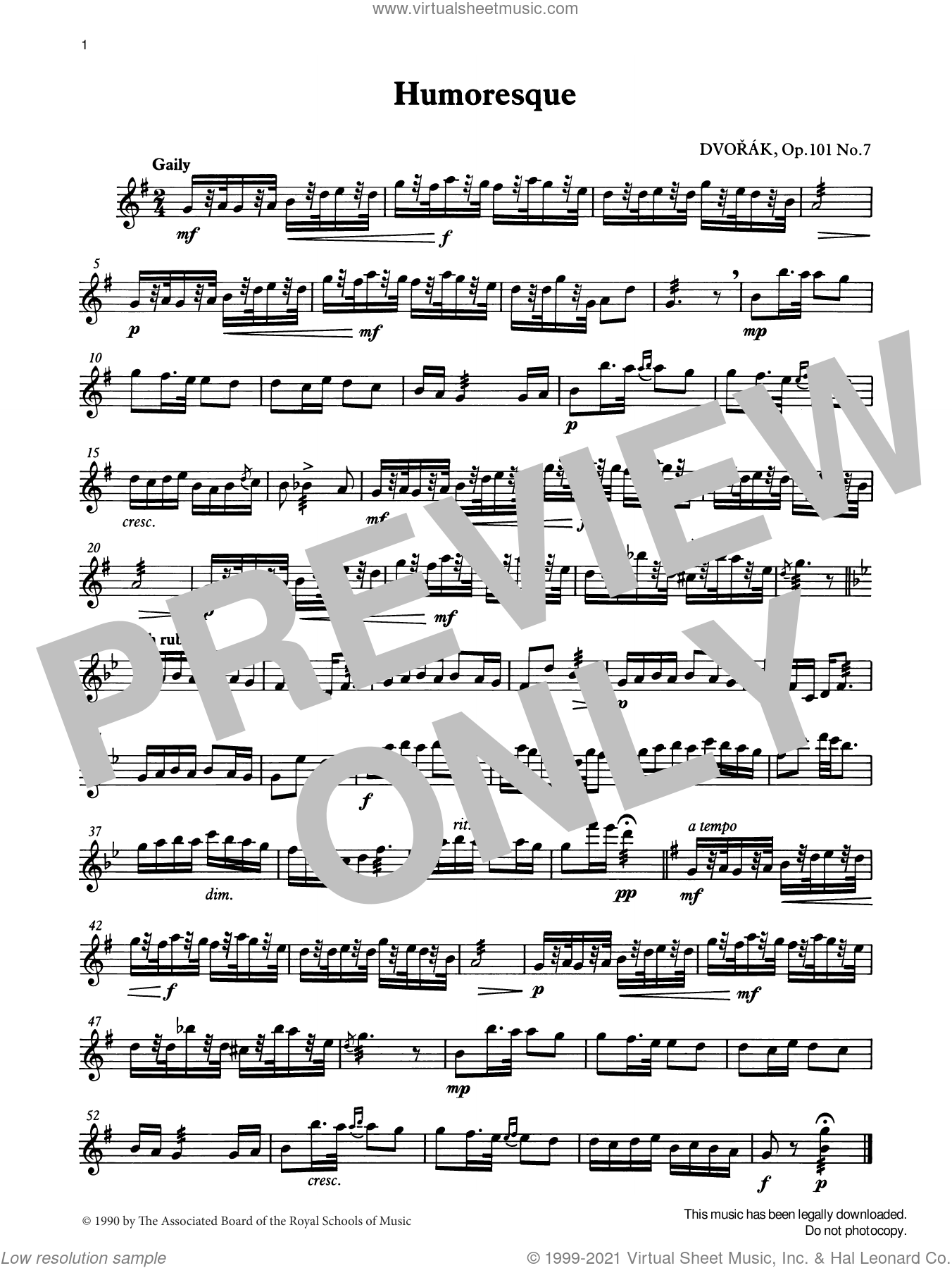 Humoresque (score and part) from Graded Music for Tuned Percussion ...
