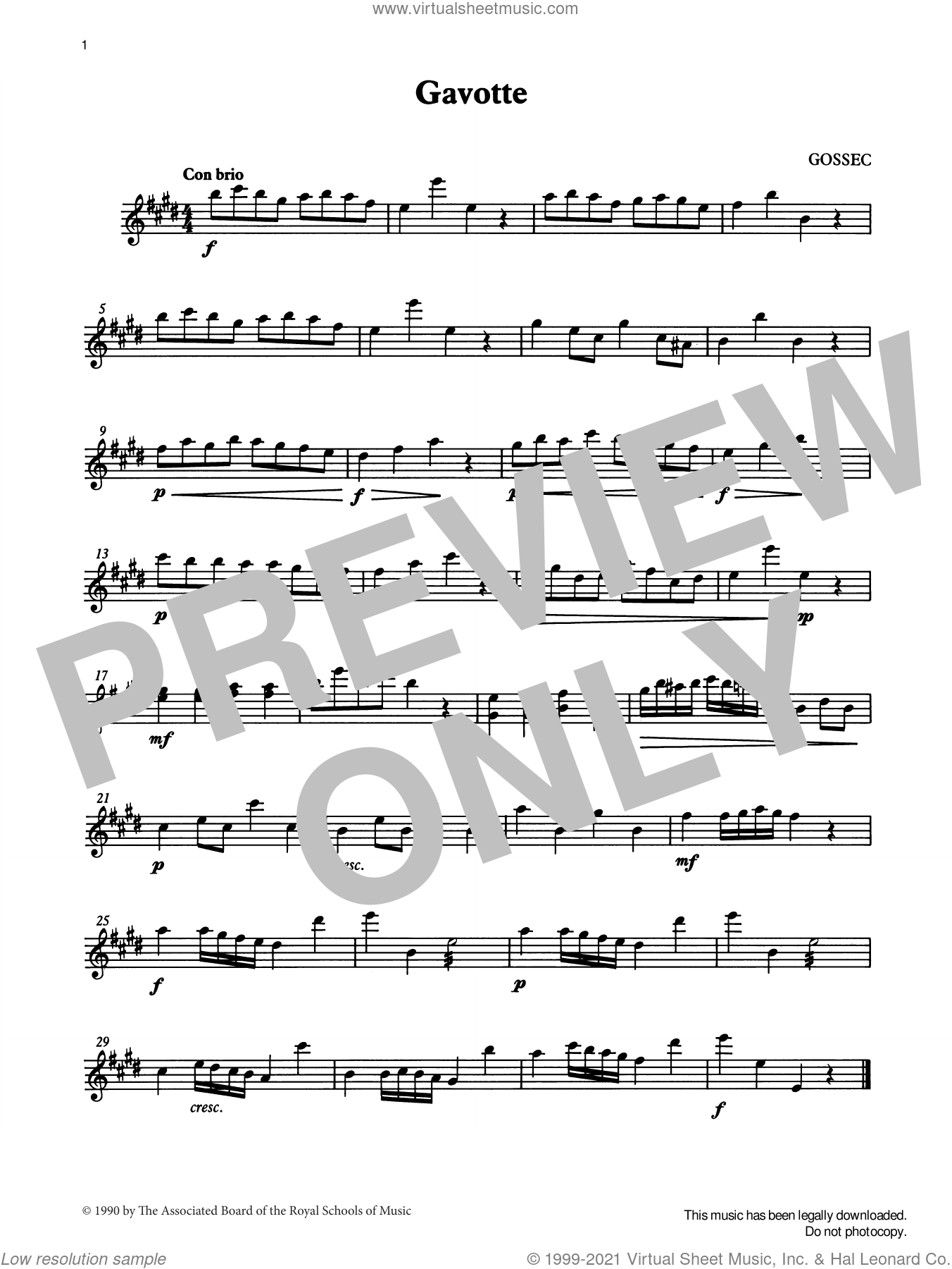 Gavotte from Graded Music for Tuned Percussion, Book II sheet music for ...