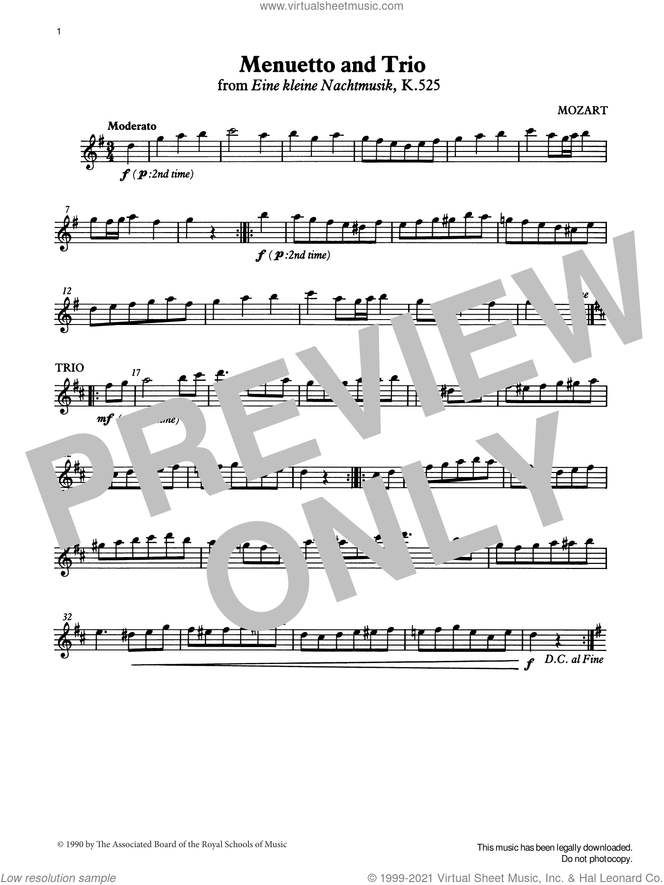 Menuetto and Trio (score and part) from Graded Music for Tuned ...
