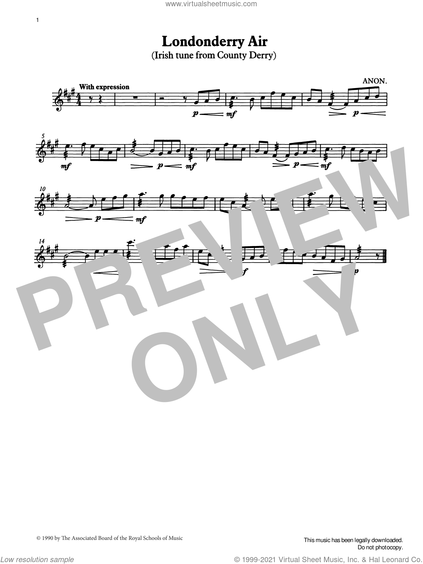 Londonderry Air (score and part) from Graded Music for Tuned Percussion ...