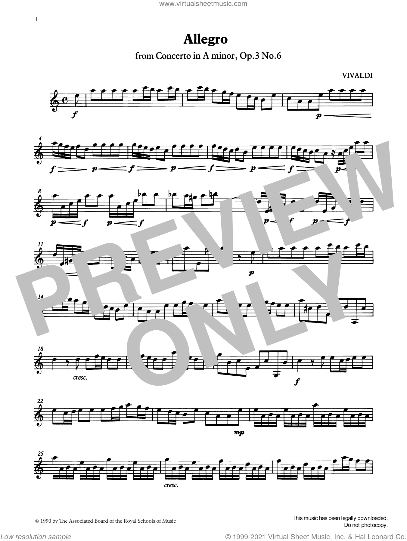 Allegro (Vivaldi) from Graded Music for Tuned Percussion, Book IV sheet ...