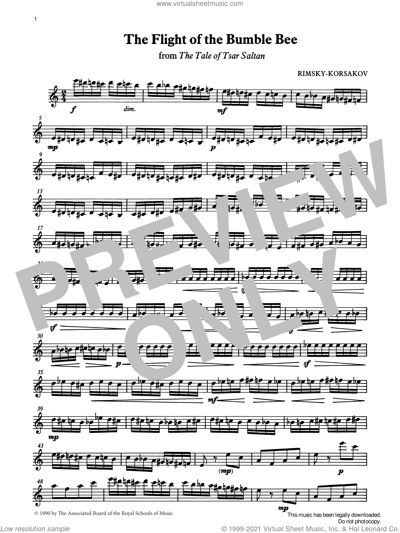 The Flight of the Bumble Bee from Graded Music for Tuned Percussion ...