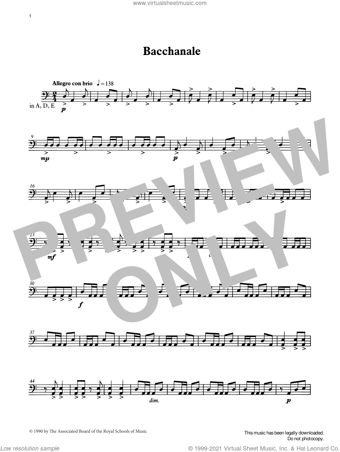 Bacchanale from Graded Music for Timpani, Book IV sheet music for percussions