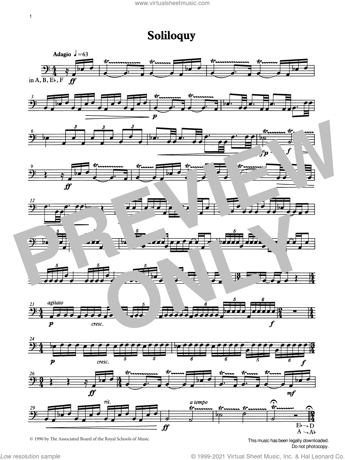 Soliloquy from Graded Music for Timpani, Book IV sheet music for ...
