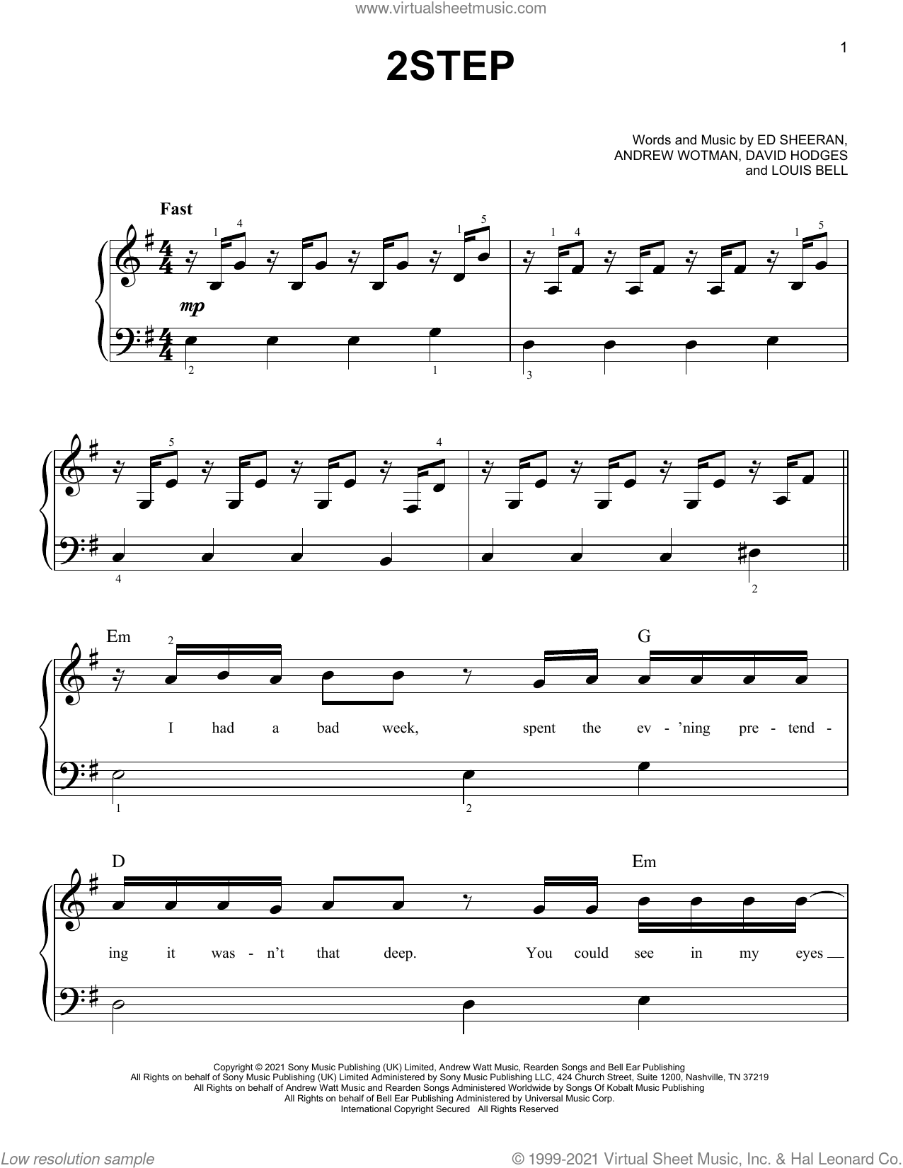 2step sheet music for piano solo (PDF-interactive)