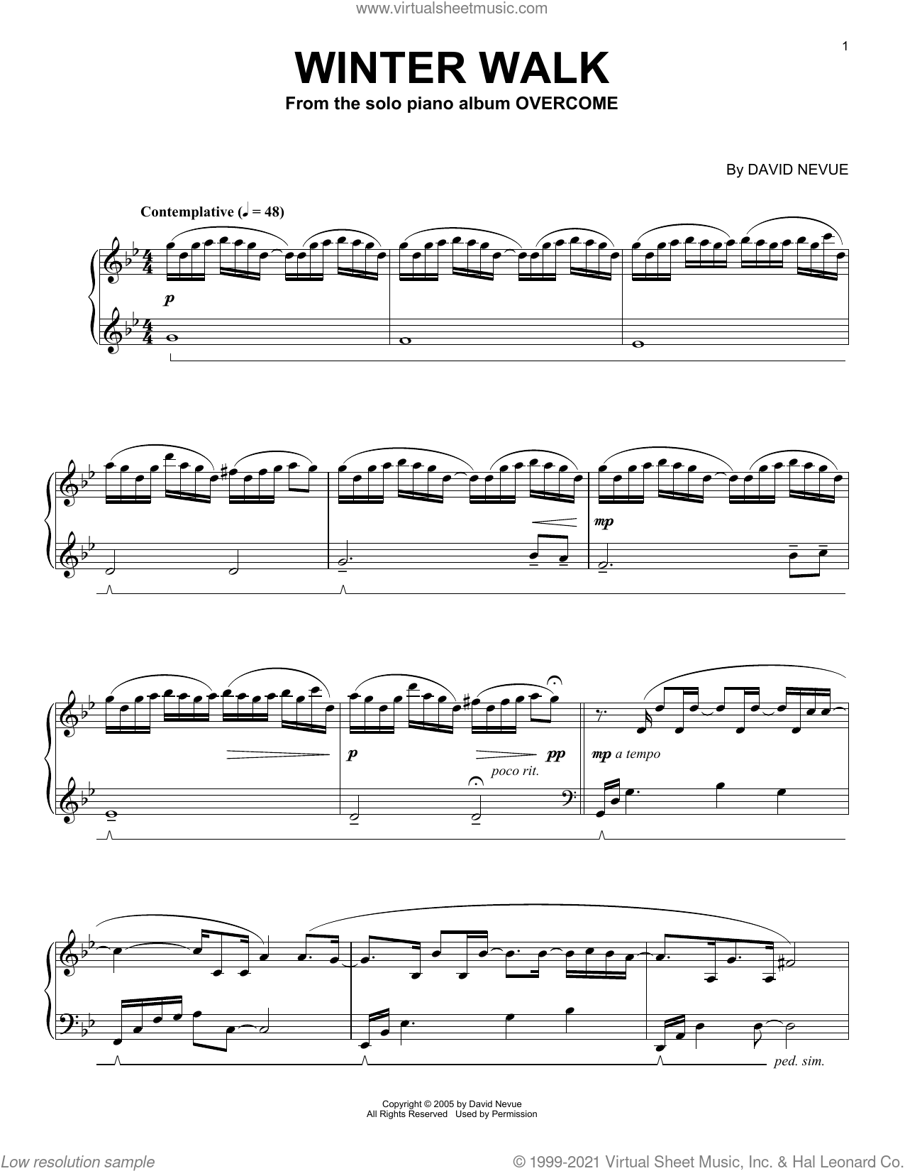 Winter Walk sheet music for piano solo (PDF-interactive)