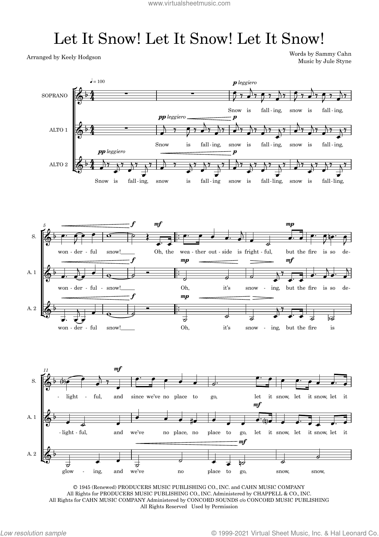 Let It Snow! Let It Snow! Let It Snow! (arr. Keely Hodgson) sheet music ...