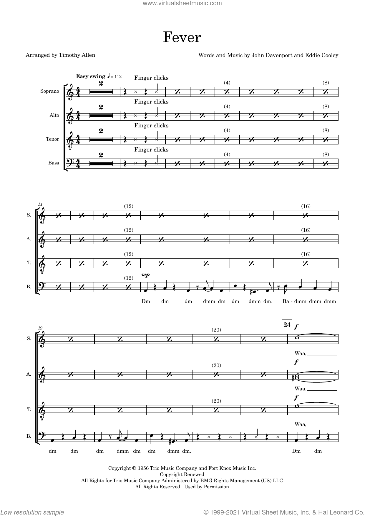 Fever (arr. Tim Allen) sheet music (complete collection) for orchestra/band