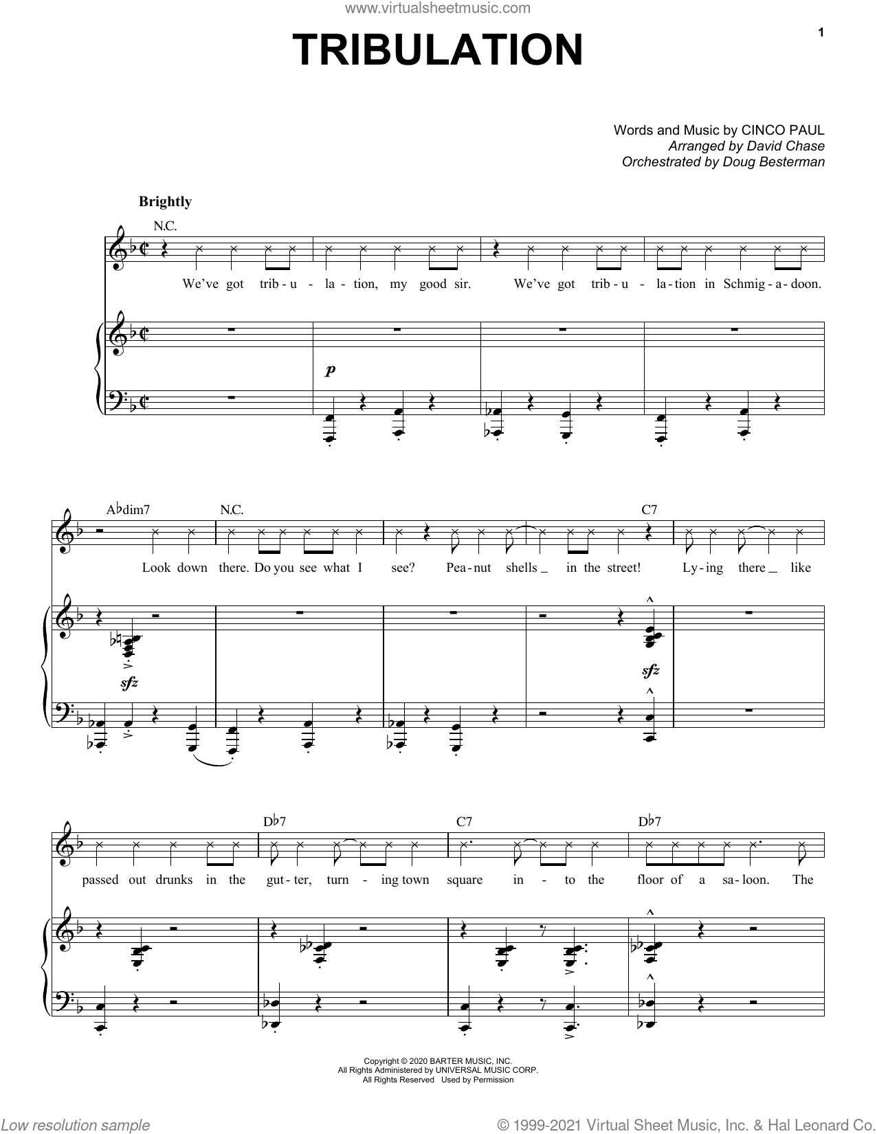 Tribulation (from Schmigadoon!) sheet music for voice and piano