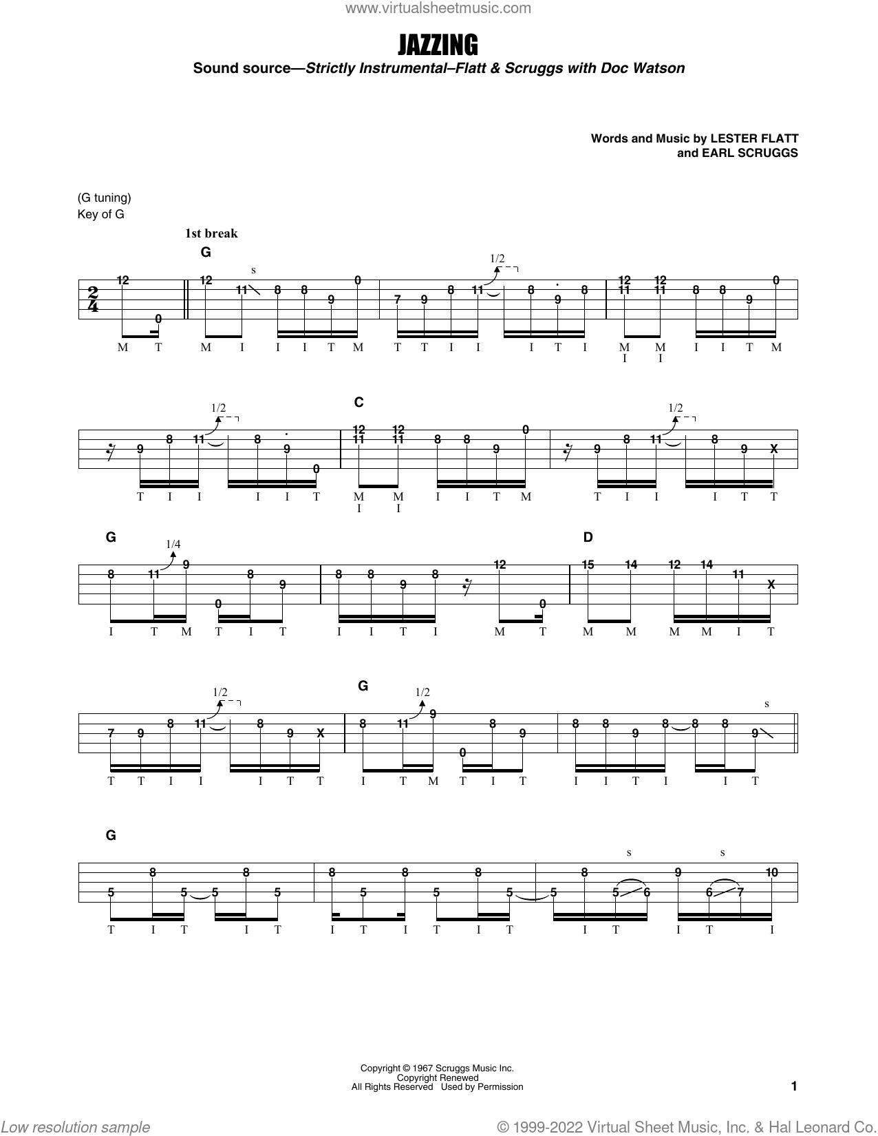 Jazzing sheet music for banjo solo (PDF)