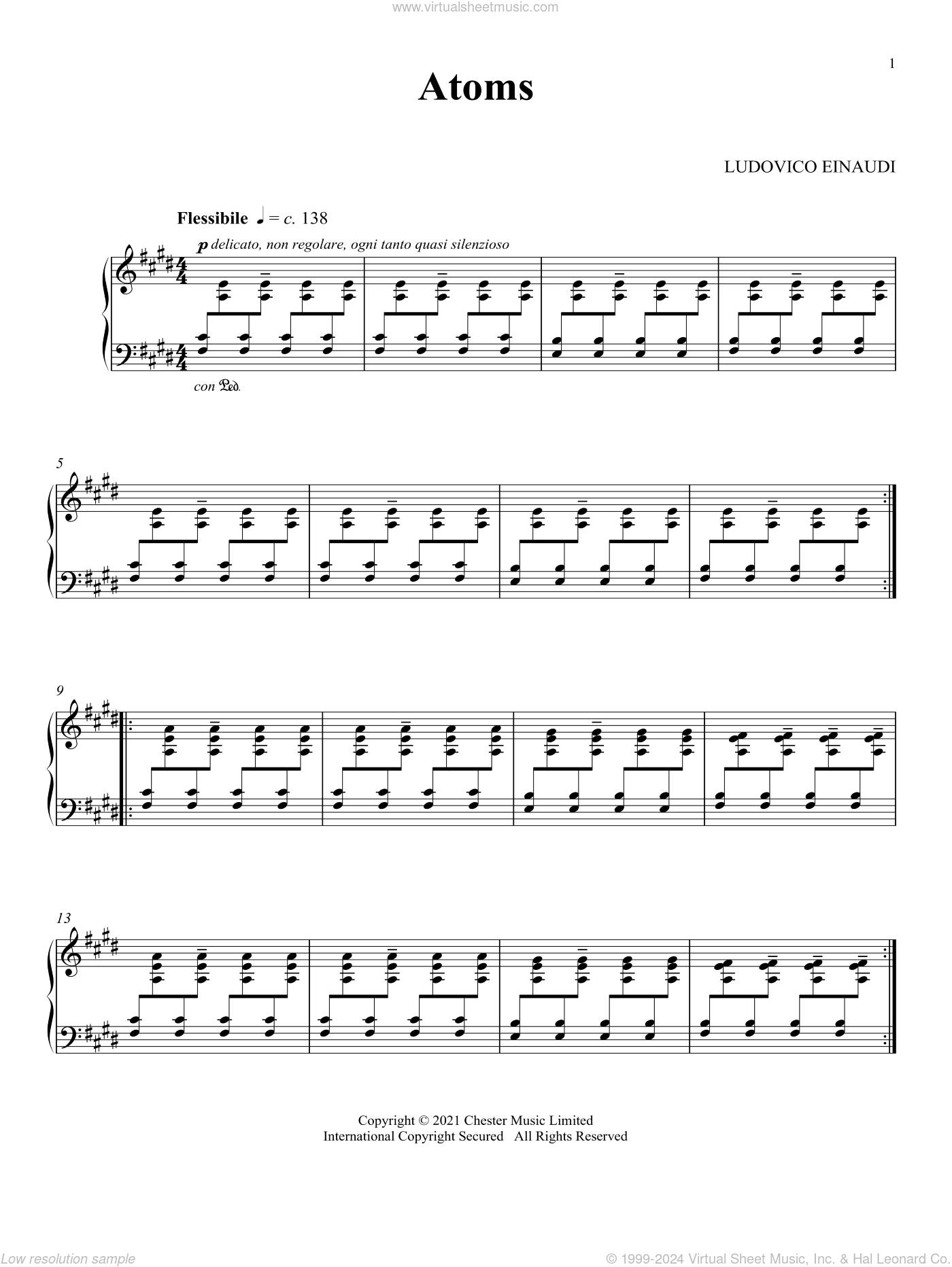 Atoms sheet music for piano solo (PDF)
