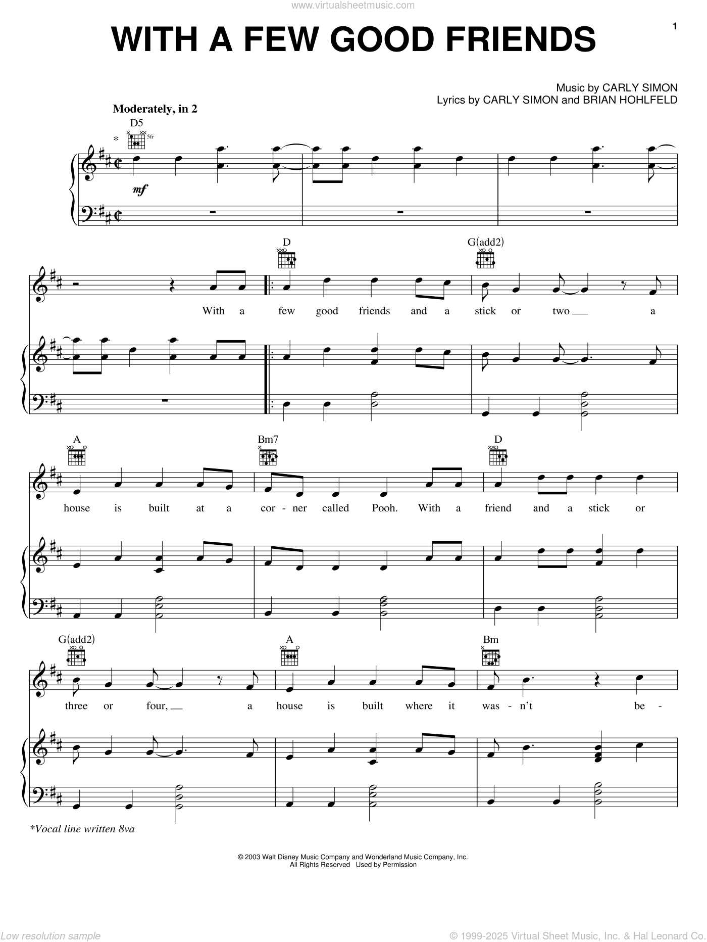 With A Few Good Friends sheet music for voice, piano or guitar
