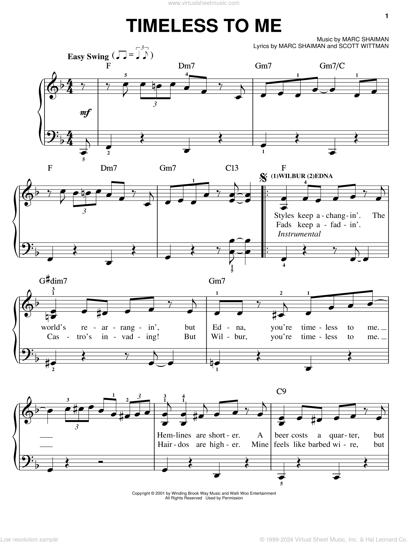 Timeless To Me sheet music for piano solo (PDF-interactive)