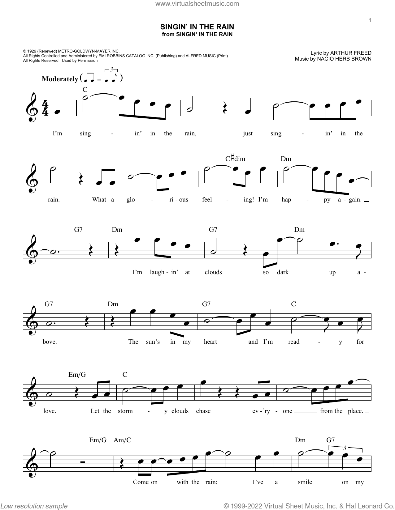 Gene Kelly: Singin' In The Rain sheet music (fake book) (PDF)