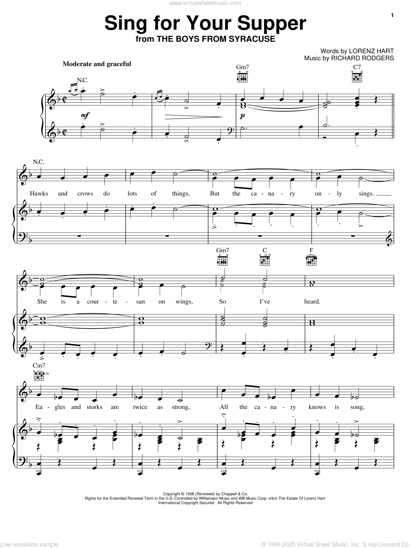 Sing For Your Supper sheet music for voice, piano or guitar (PDF)