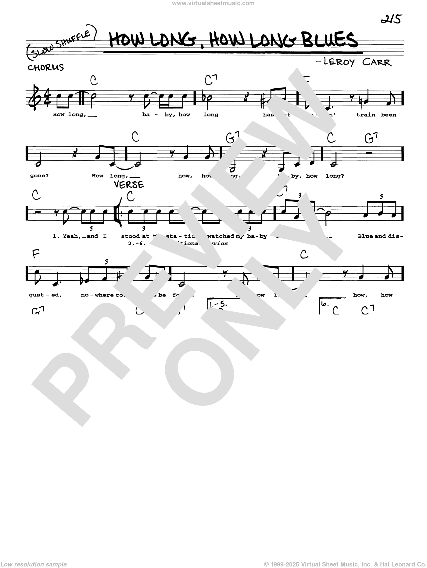How Long Blues (How Long, How Long Blues) sheet music (real book with ...
