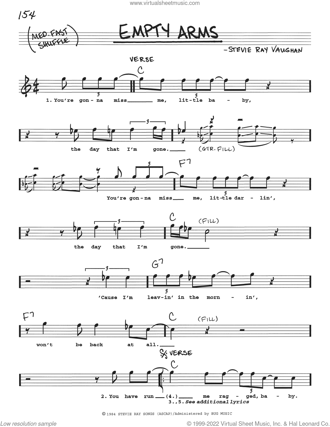 Empty Arms sheet music (real book with lyrics) (PDF)