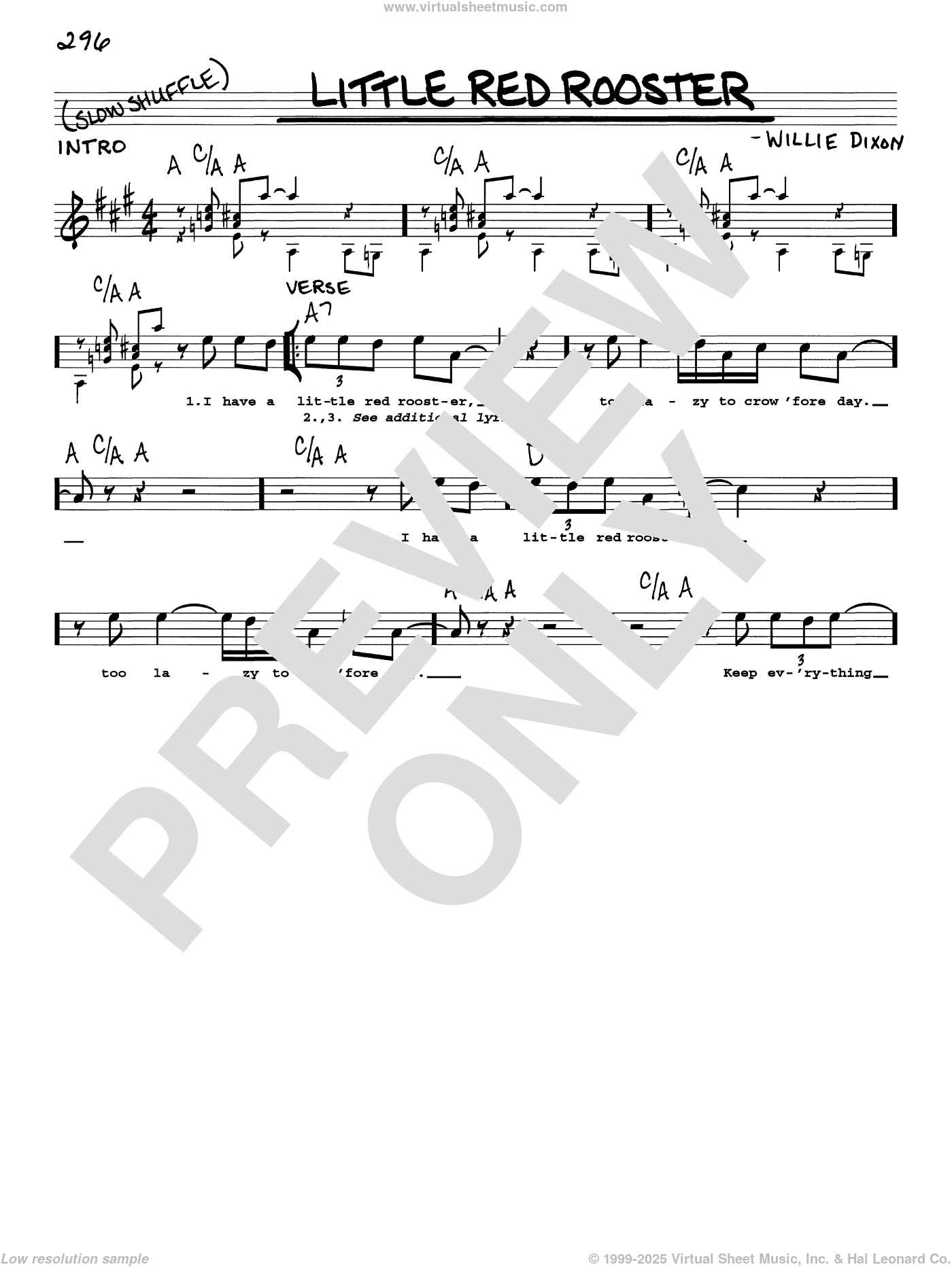 Little Red Rooster sheet music (real book with lyrics) (PDF)
