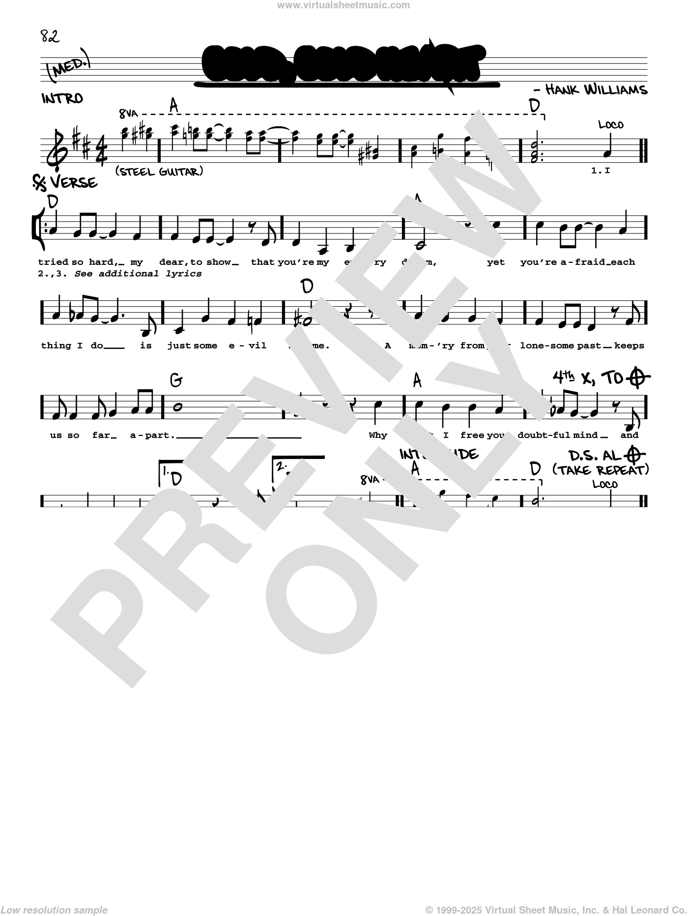Cold, Cold Heart sheet music (real book with lyrics) (PDF)