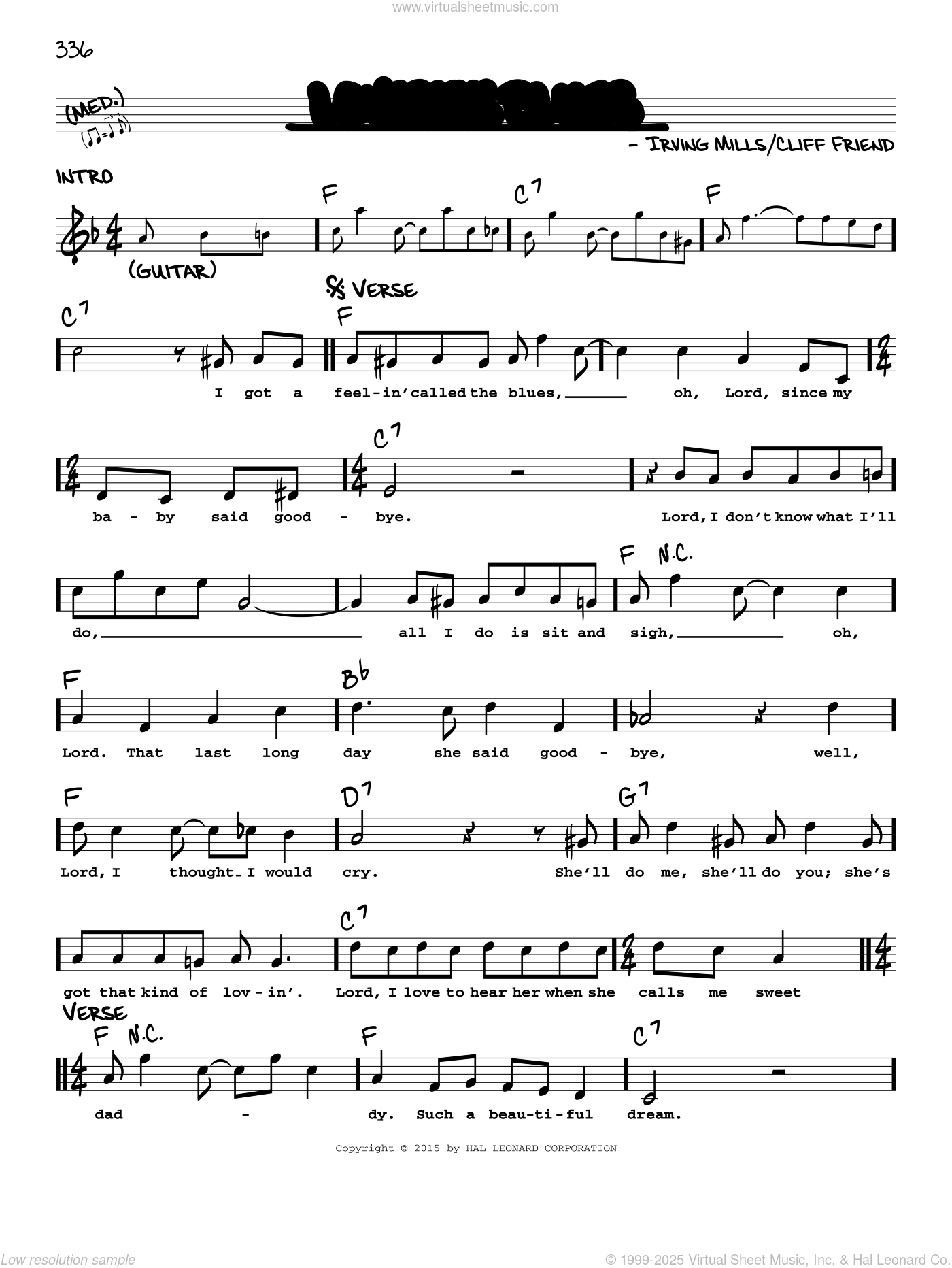 Lovesick Blues sheet music (real book with lyrics) (PDF)