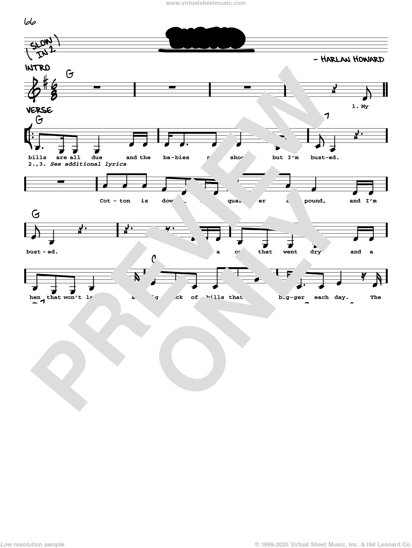 Busted sheet music (real book with lyrics) (PDF)