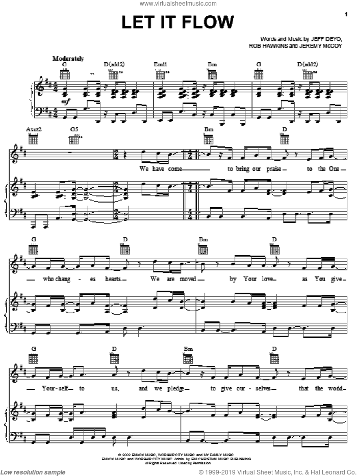 Jeff Deyo: Let It Flow sheet music for voice, piano or guitar