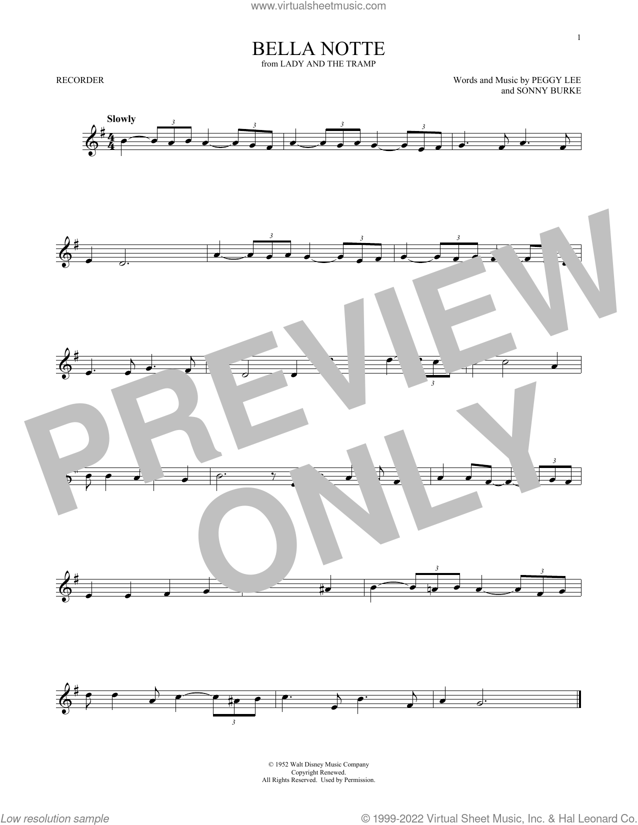 Bella Notte (This Is The Night) (from Lady And The Tramp) sheet music ...
