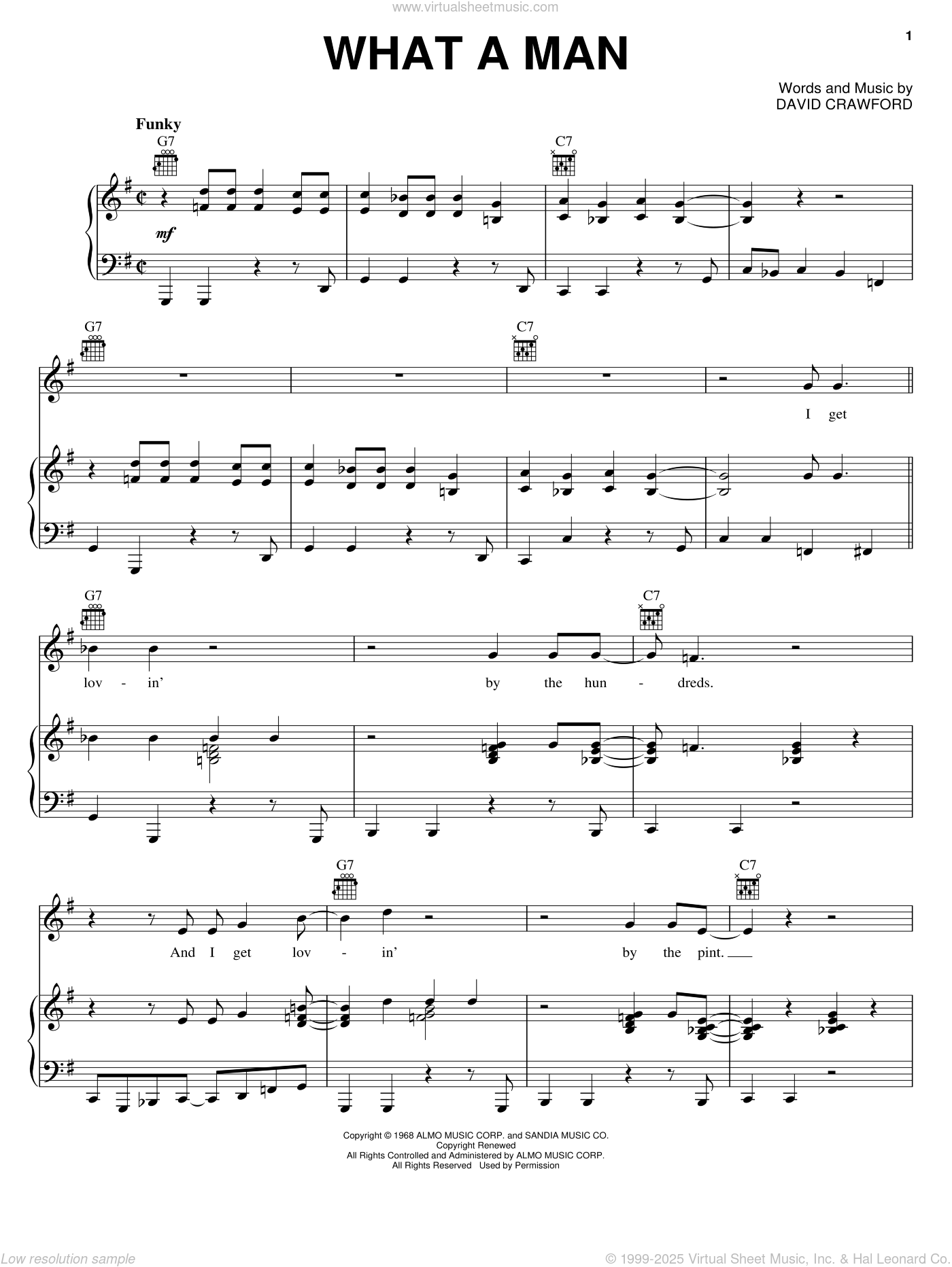 What A Man sheet music for voice, piano or guitar (PDF)
