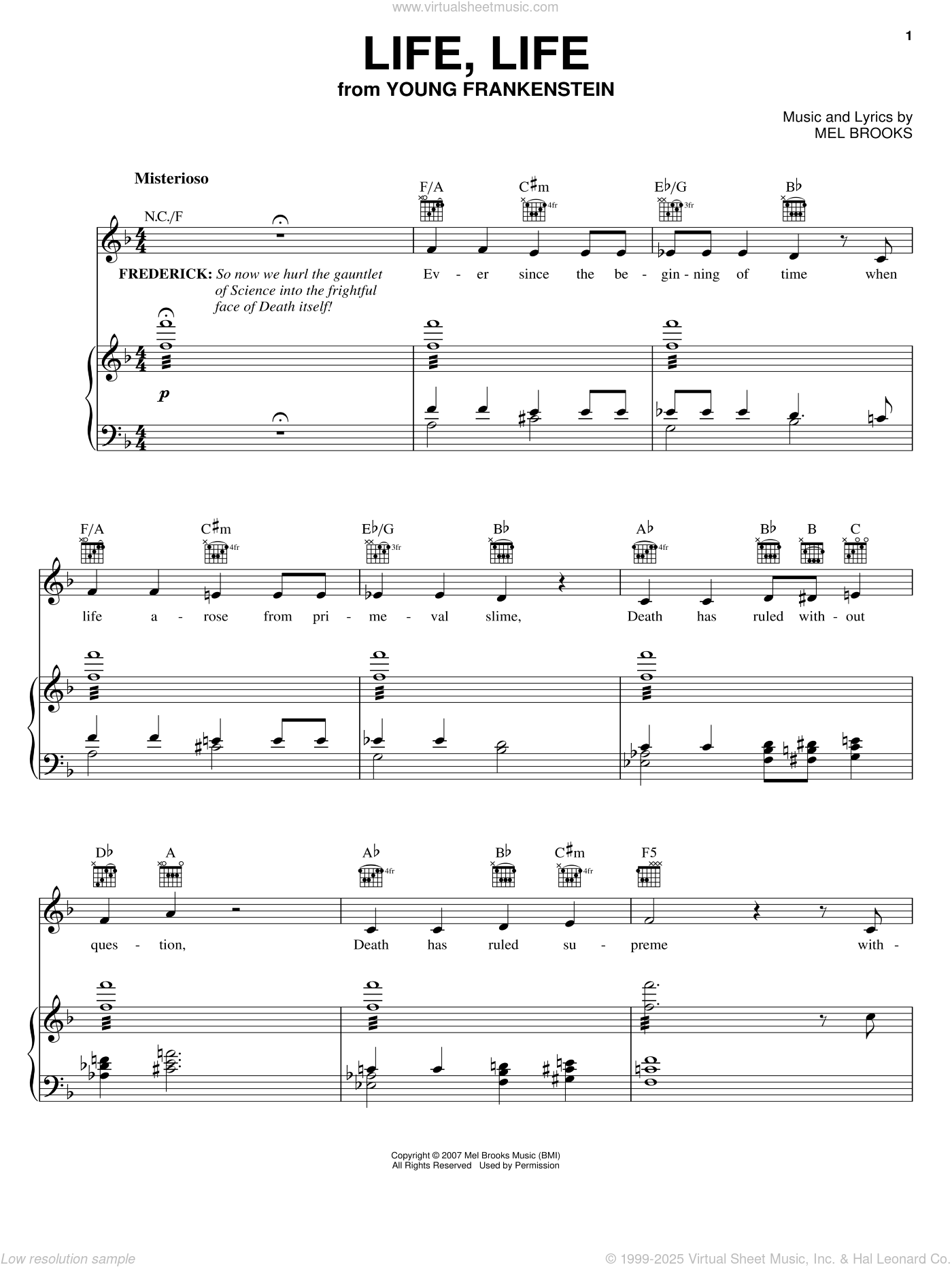 Life, Life sheet music for voice, piano or guitar (PDF)