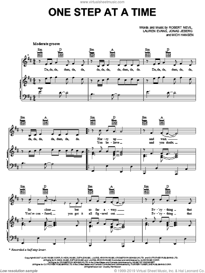 Jordin Sparks: One Step At A Time sheet music for voice, piano or guitar
