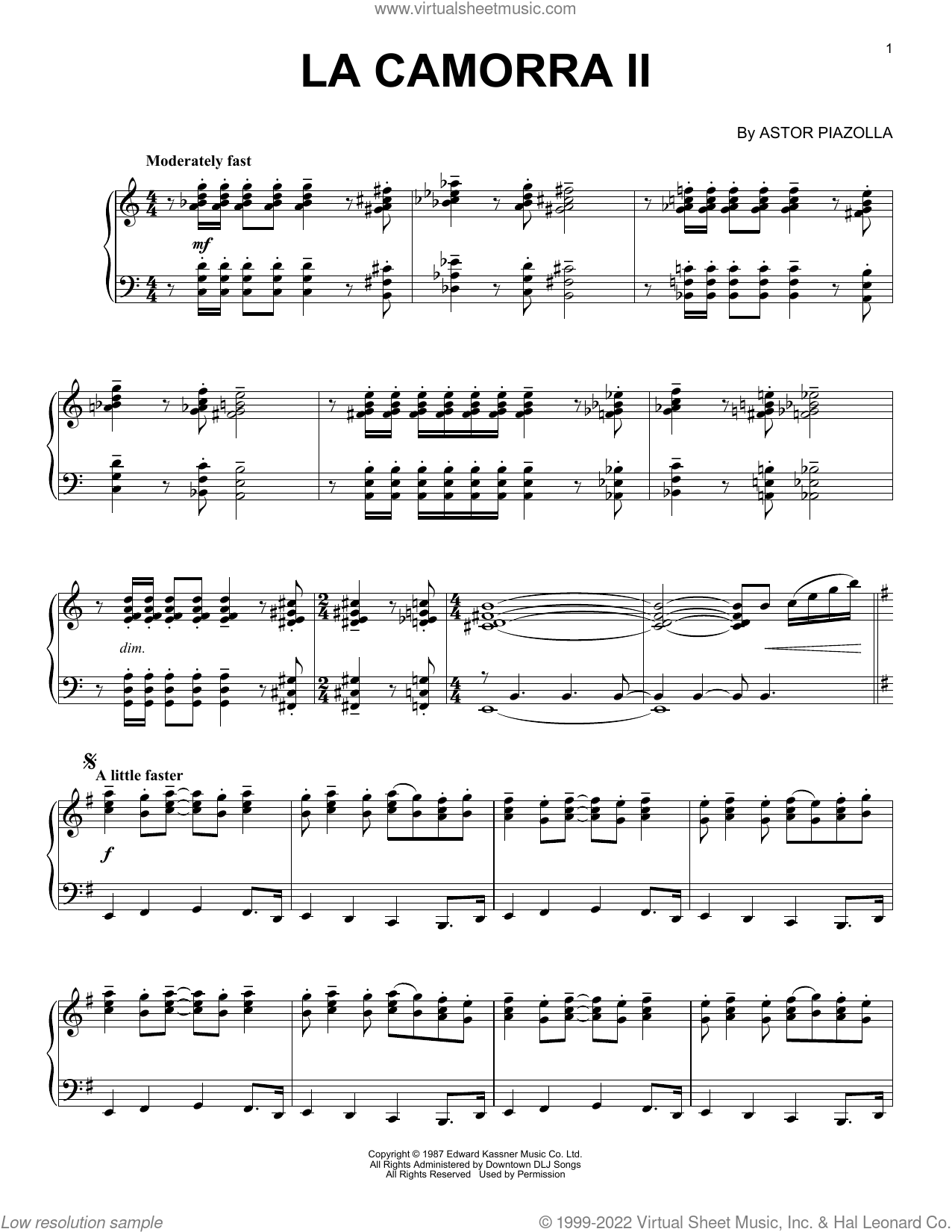 La Camorra II sheet music for piano solo (PDF-interactive)