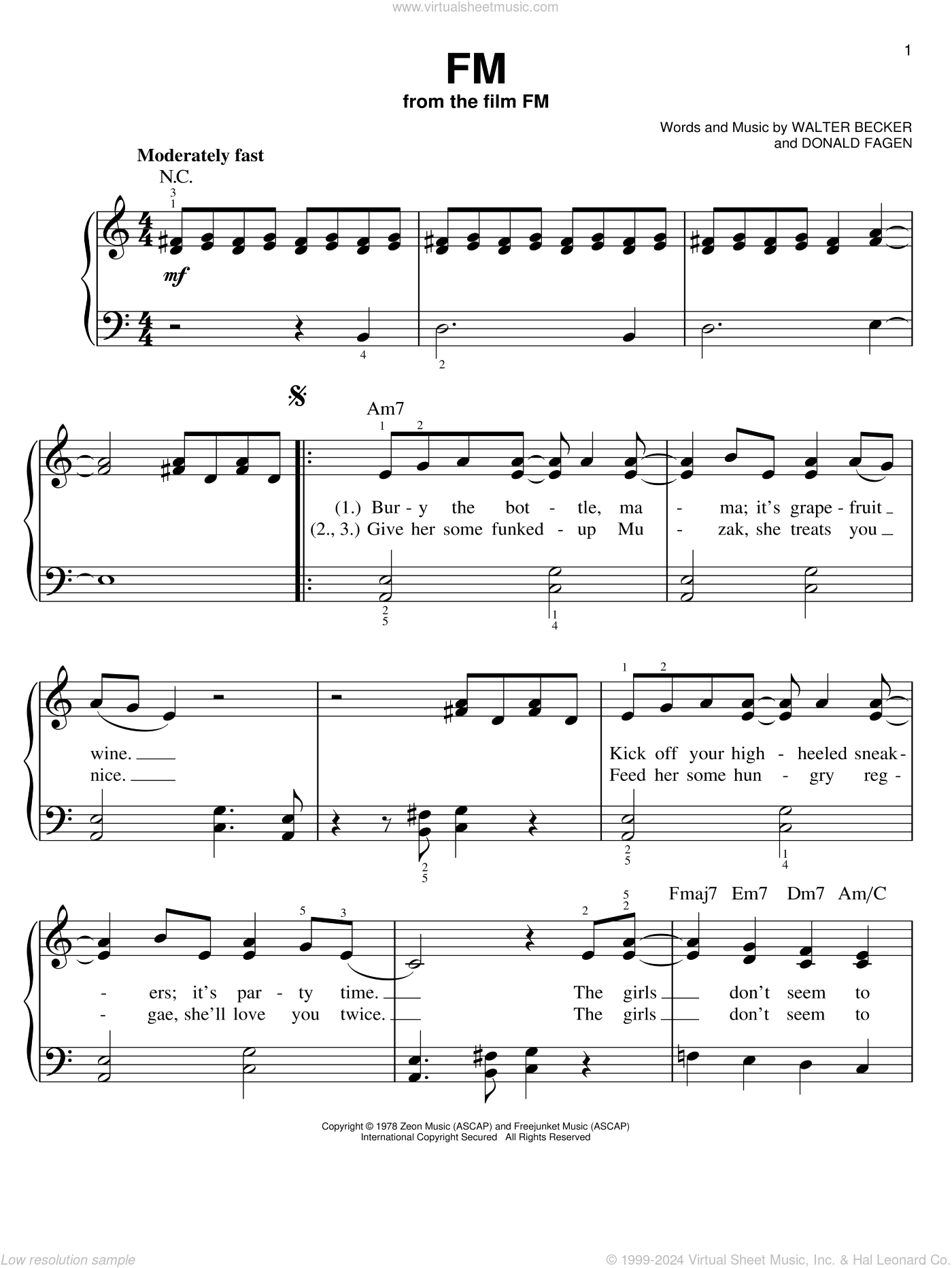 FM sheet music for piano solo (PDF-interactive)