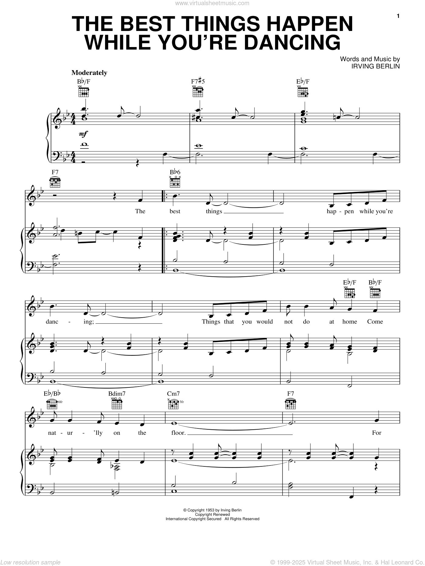 The Best Things Happen While You're Dancing sheet music for voice, piano or guitar