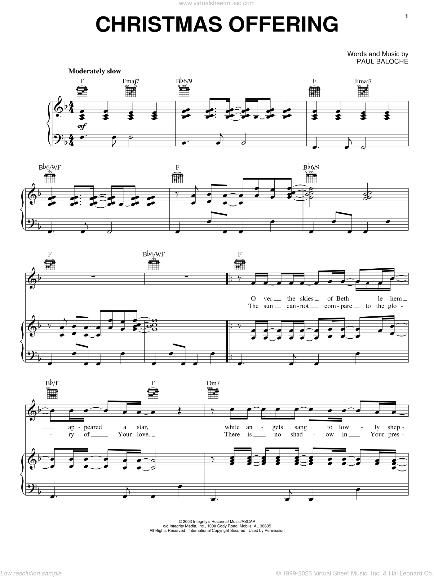Casting Crowns: Christmas Offering sheet music for voice, piano or guitar