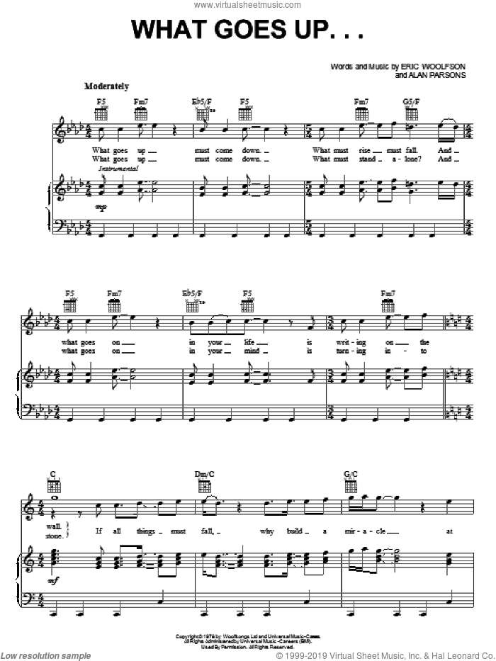 What Goes Up... sheet music for voice, piano or guitar (PDF)