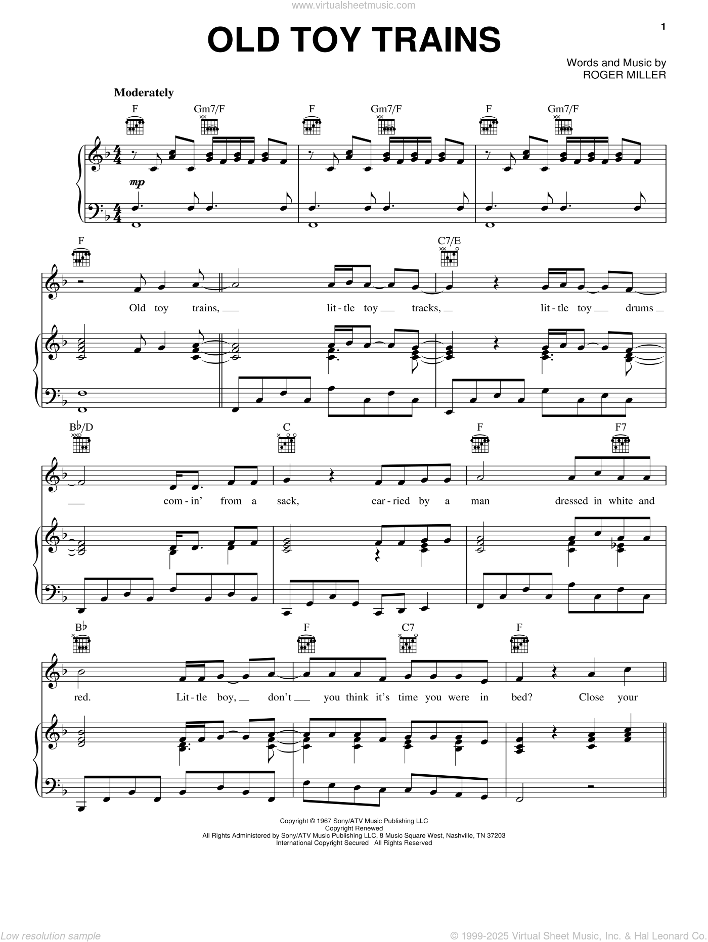 Old Toy Trains sheet music for voice, piano or guitar (PDF)